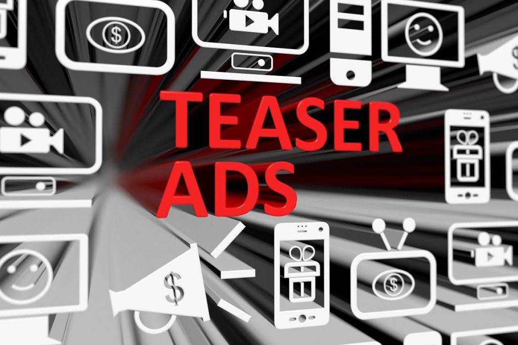 TEASER ADS concept blurred background 3d render illustration - Hue Graphic